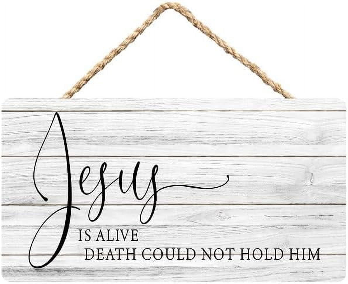 Rustic Wooden Sign Decor - Jesus Is Alive - Wood Plaque Home & Office ...
