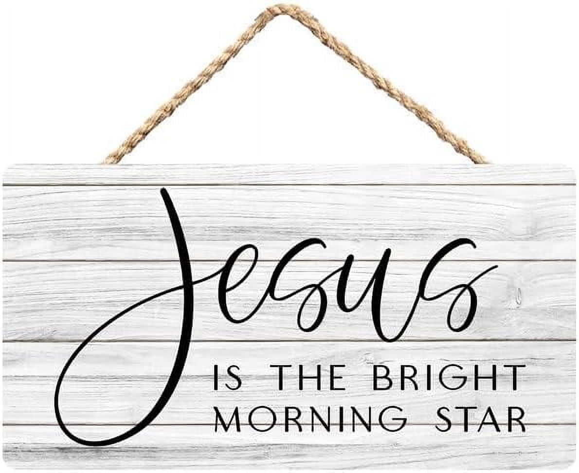 Rustic Wooden Sign Decor - Jesus Is The Bright Morning Star - Wood ...