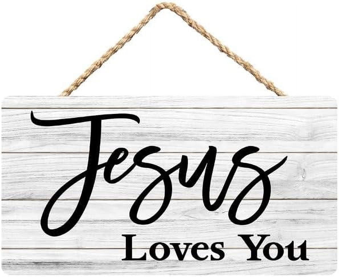 Rustic Wooden Sign Decor - Jesus Loves You 2 - Wood Plaque Home ...