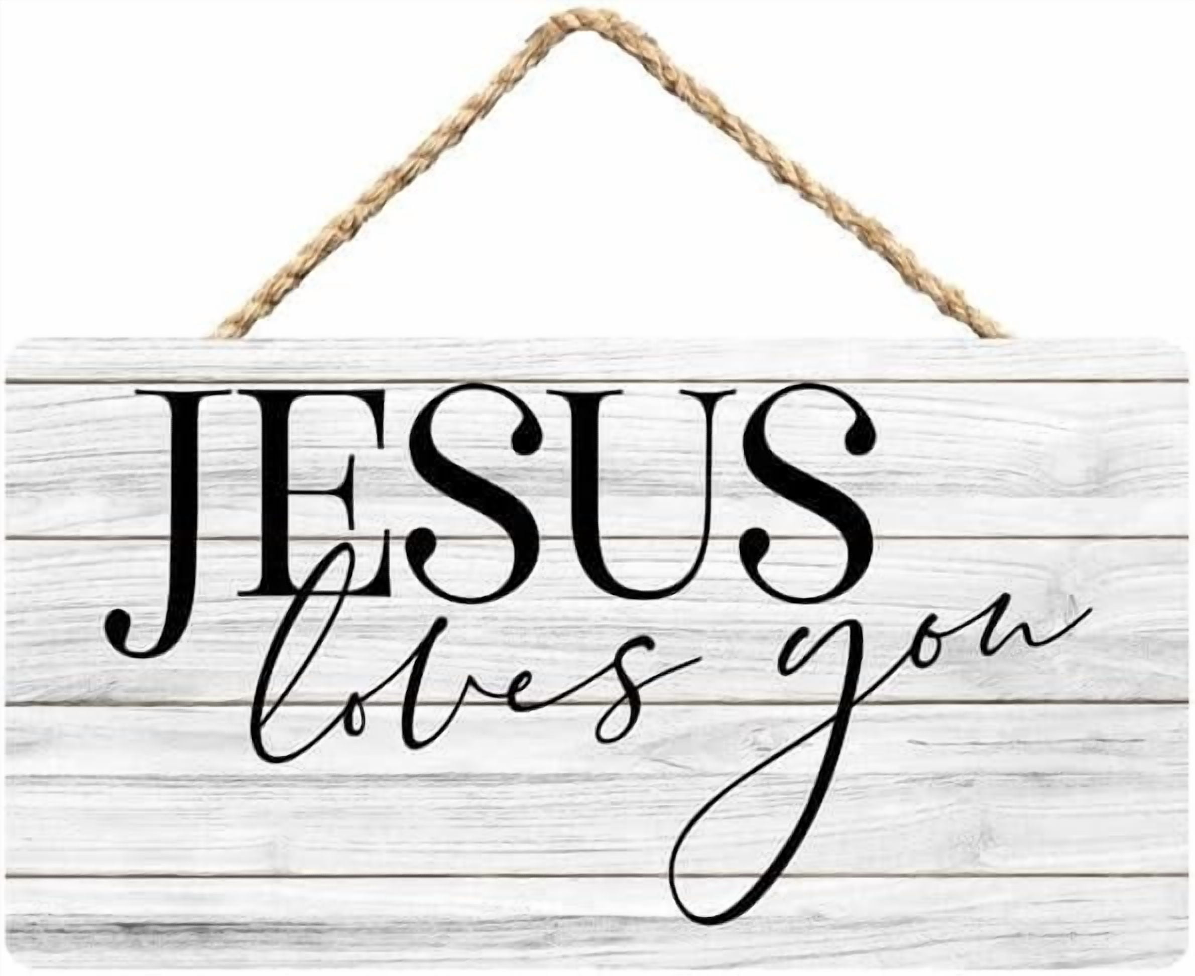 Rustic Wooden Sign Decor - Jesus Loves You - Wood Plaque Home & Office ...