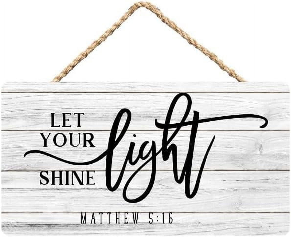Rustic Wooden Sign Decor - Let Your Light Shine 1 - Wood Plaque Home ...