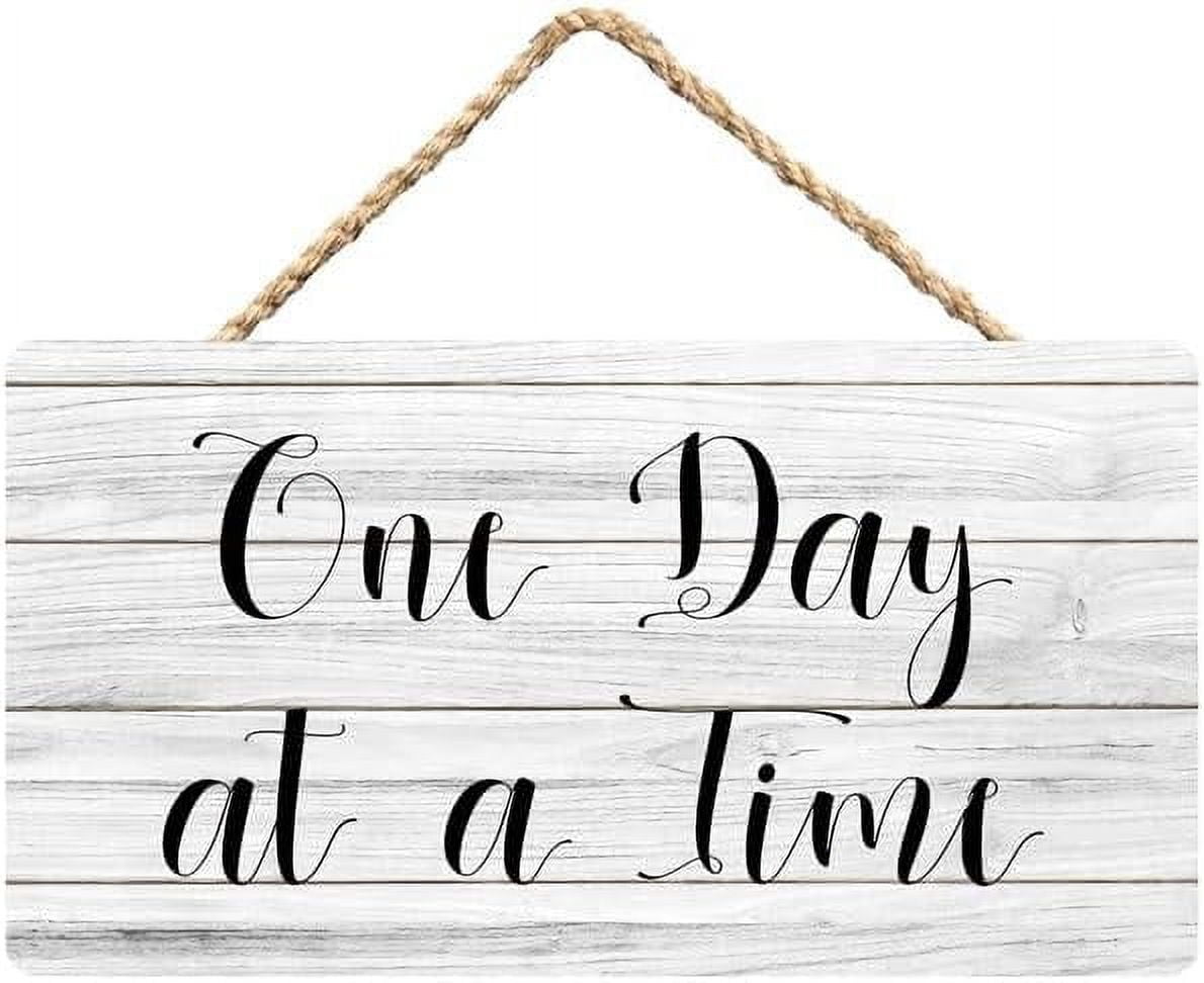 Rustic Wooden Sign Decor - One Day At A Time - Wood Plaque Home ...