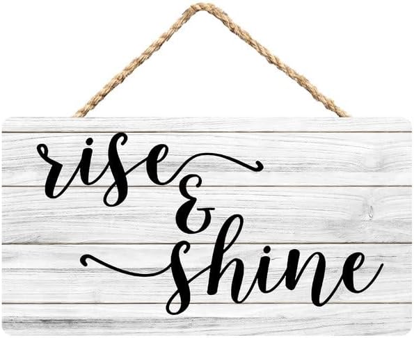 Rustic Wooden Sign Decor - Rise And Shine - Wood Plaque Home & Office ...