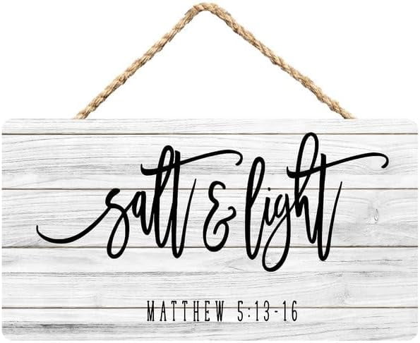 Rustic Wooden Sign Decor - Salt And Light 1 - Wood Plaque Home & Office ...