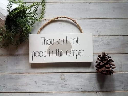 Rustic Wooden Signs Bathroom Camper Sign No Pooping Sign Camping Sign ...