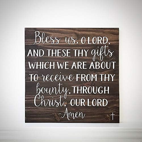 Rustic Wooden Signs Bless Us Oh Lord and These Thy Gifts Prayer ...