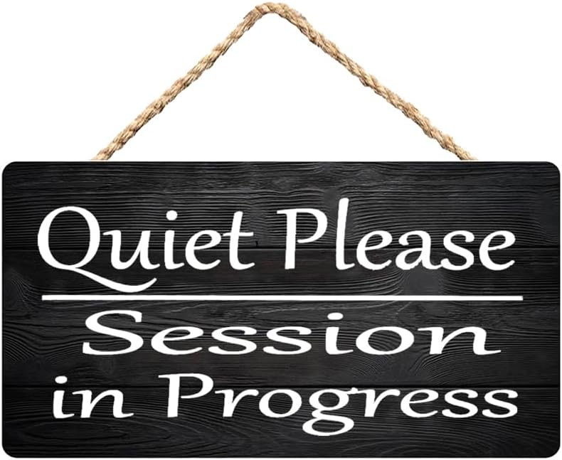 Rustic Wooden Signs For Home Quiet Please Session In Progress Wood Sign ...