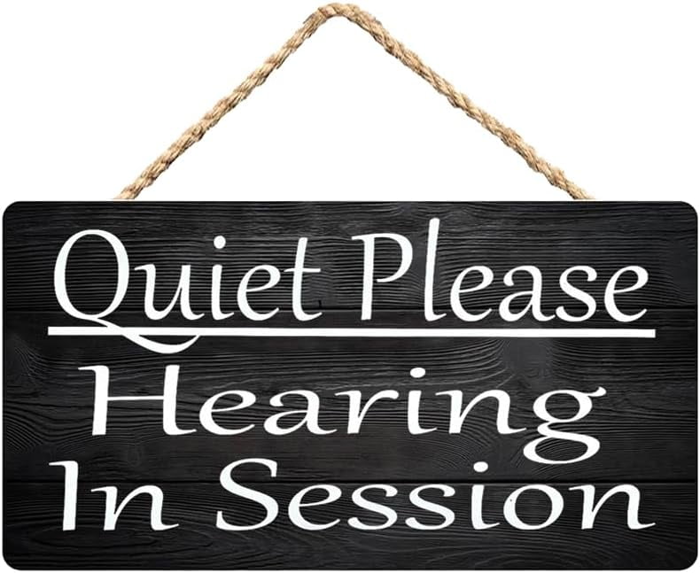 Rustic Wooden Signs For Home 6X12 Inch Quiet Please Hearing In Session ...