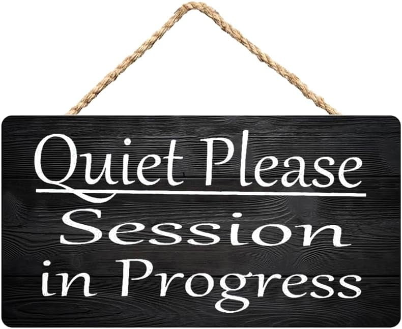 Rustic Wooden Signs For Home Quiet Please Session In Progress Wood Sign ...