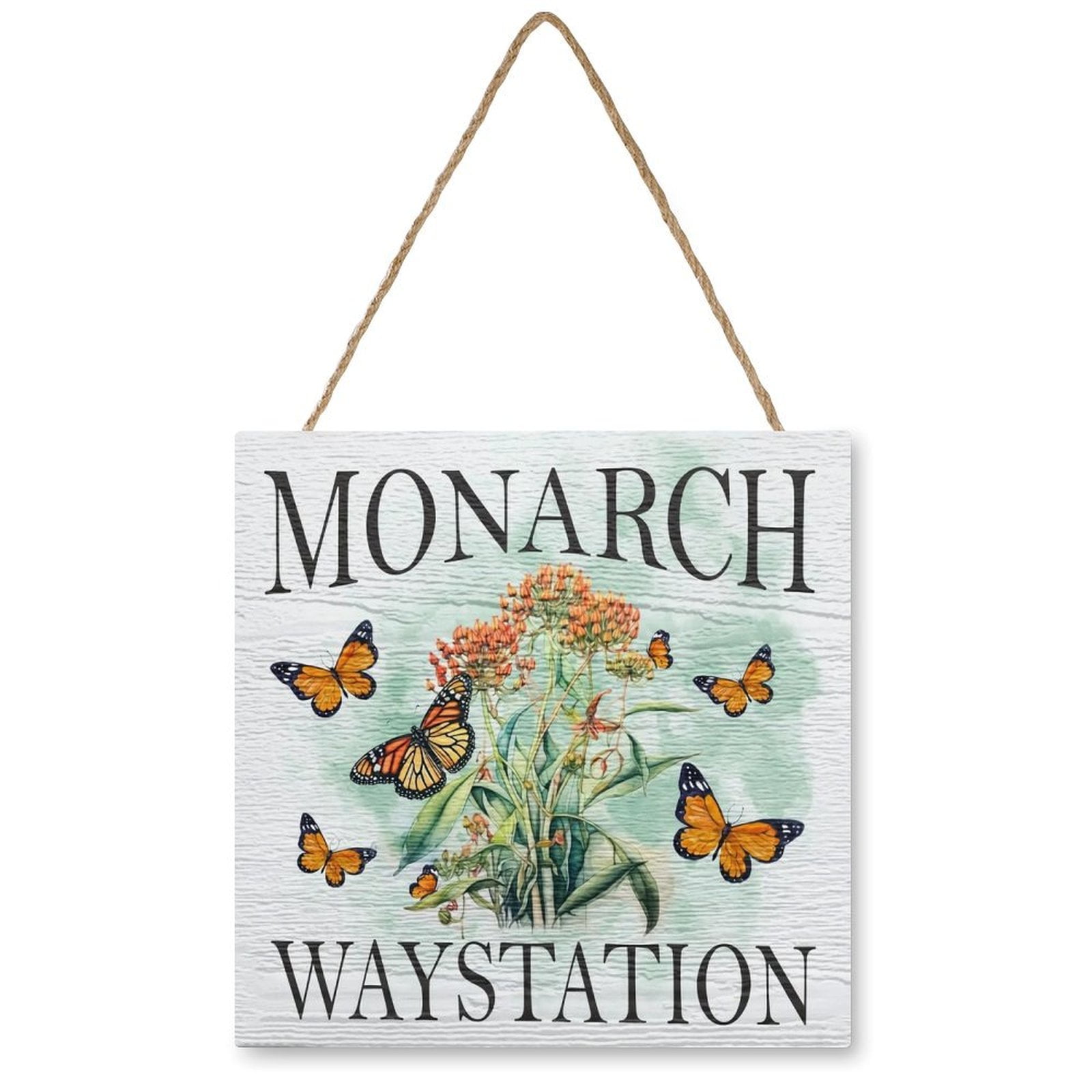 Rustic Wooden Signs Monarch Waystation - Create A Butterfly Pollinator ...