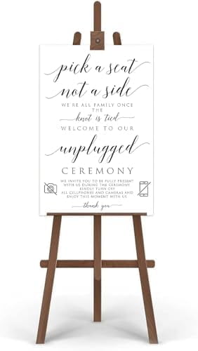 Rustic Wooden Signs Pick a Seat Not a Side Sign, Wedding Choose a Seat ...
