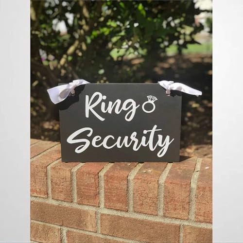 Rustic Wooden Signs Ring Security Sign Wedding Sign Funny Sign for Ring ...