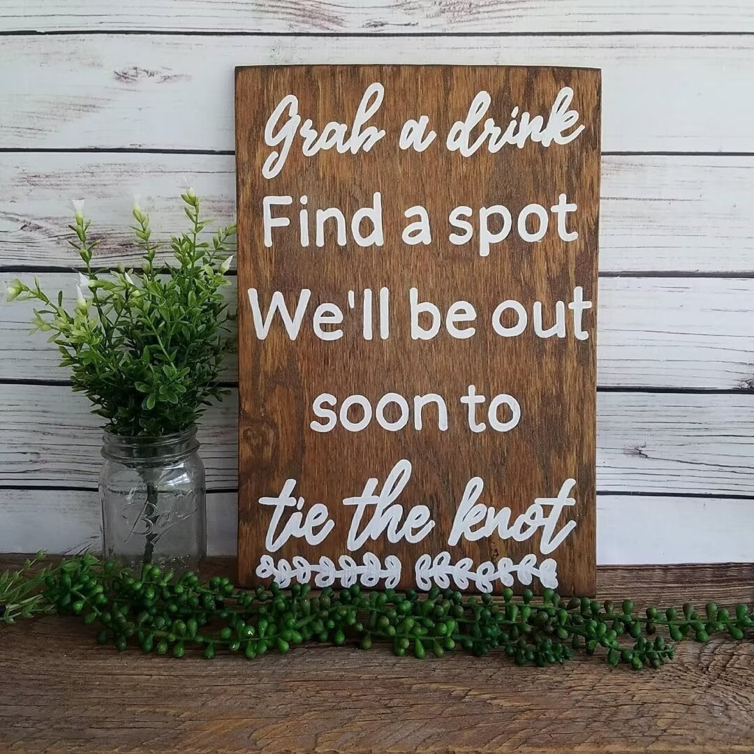Rustic Wooden Signs Wedding Bar Sign, Grab a Drink Sign, Wedding ...