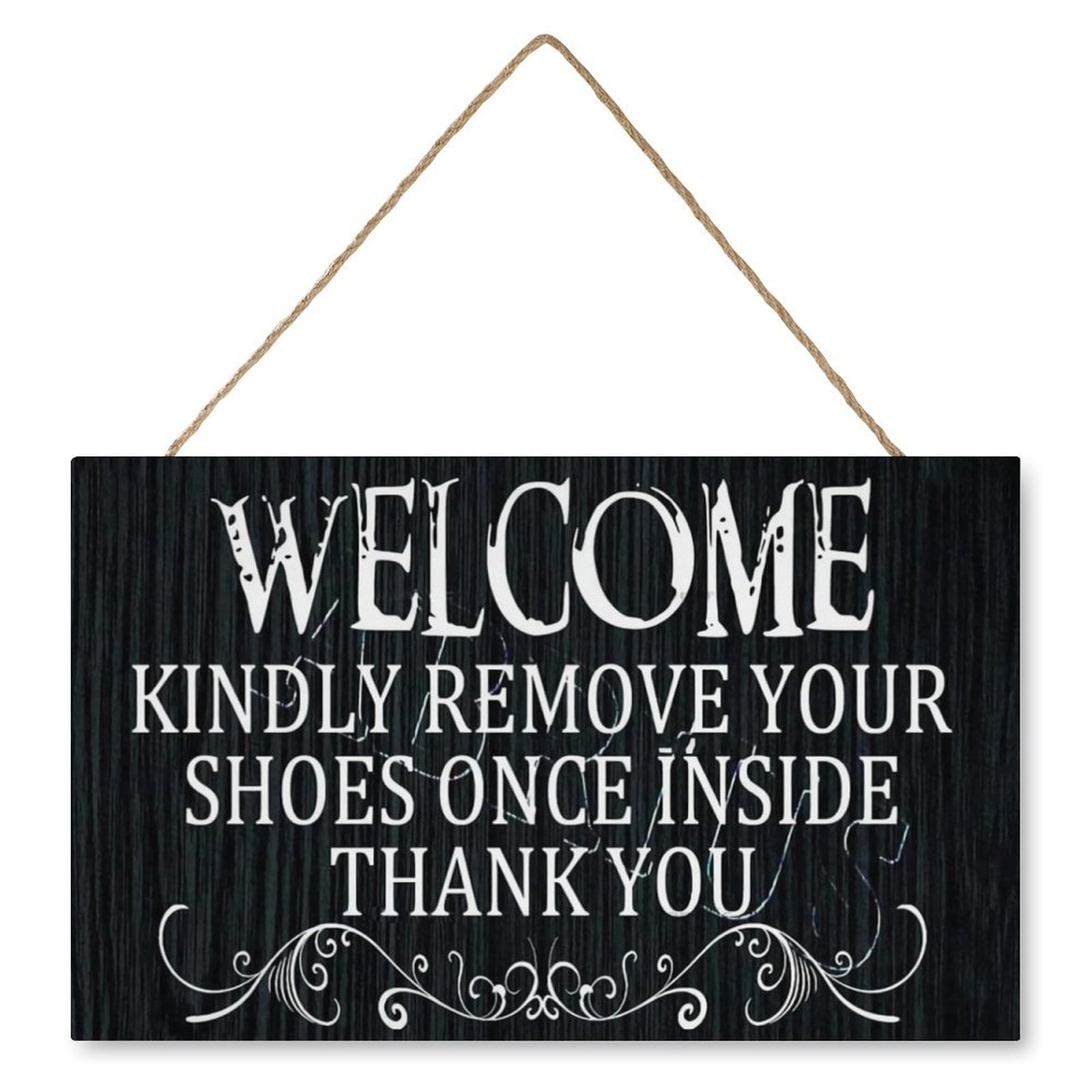 Rustic Wooden Signs Welcome Kindly Remove Your Shoes Once Inside Thank ...