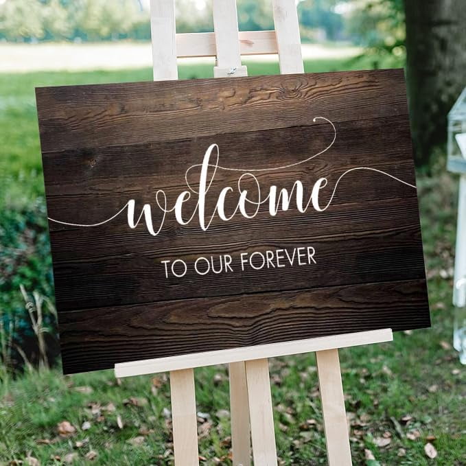 Rustic Wooden Signs Welcome to Our Forever Wedding Sign Wedding Welcom ...