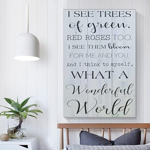 Rustic Wooden Signs What A Wonderful World Sign Custom Quote I See ...