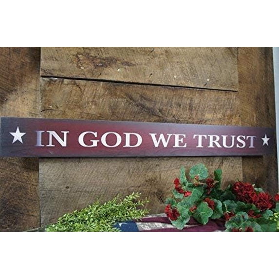 Rustic Wooden Signs in God We Trust Rustic Style Sign Wall Art Decor ...