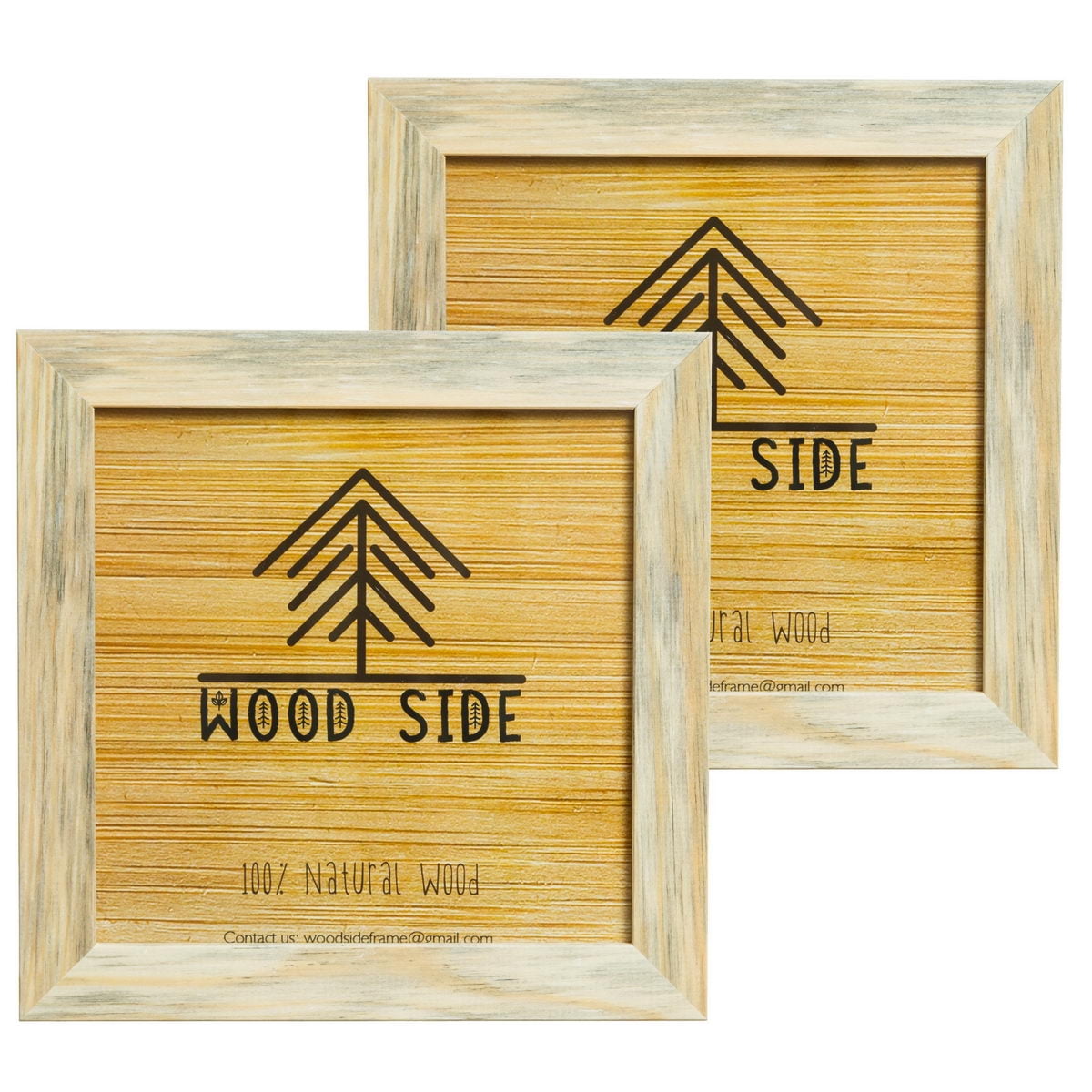 Rustic Wooden Square Picture Frames 8x8 - Set of 2 - Natural Solid Eco ...