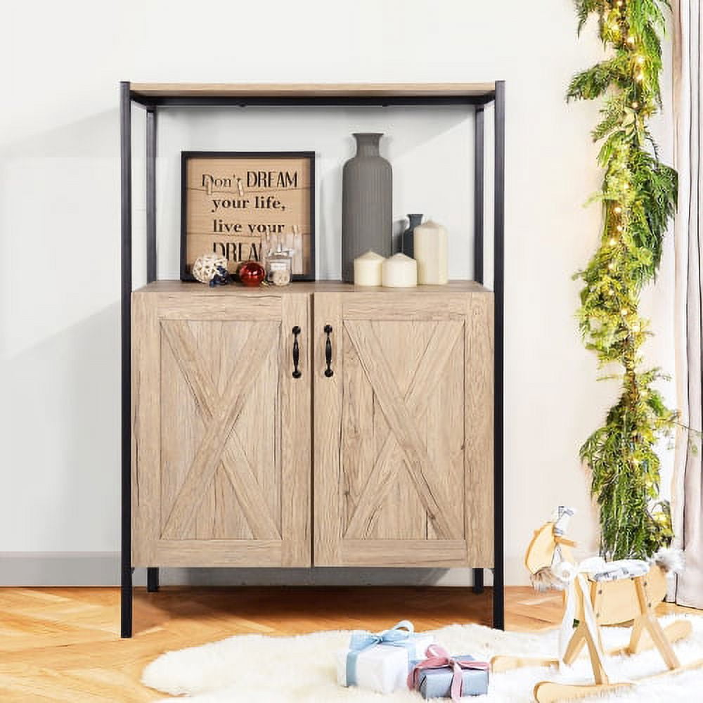 Rustic Wooden Storage Accent Cabinet with Shelves - Walmart.com