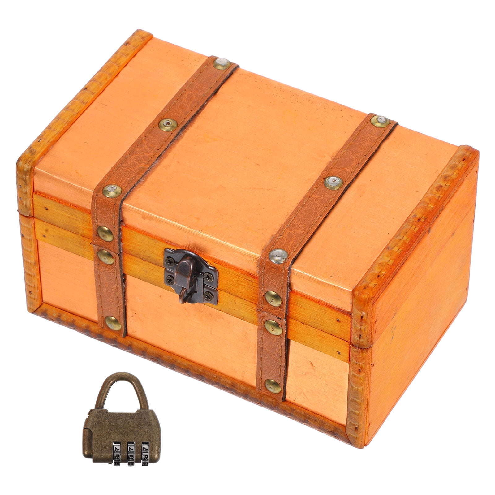 Rustic Wooden Storage Box Treasure Chest Trinket Box Pirate Treasure ...