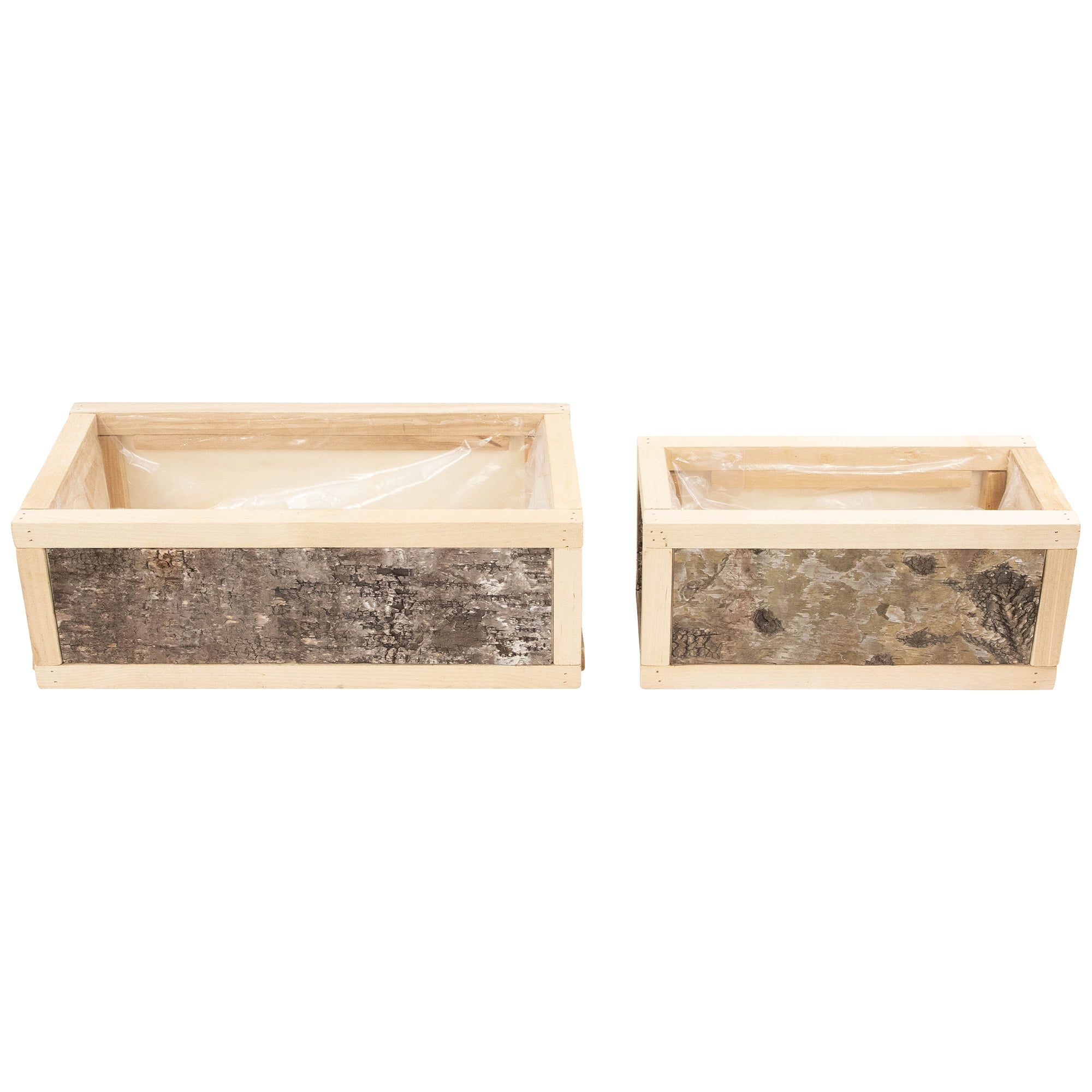 Wooden Storage Boxes - Rustic Design - Set of 2 - Walmart.com