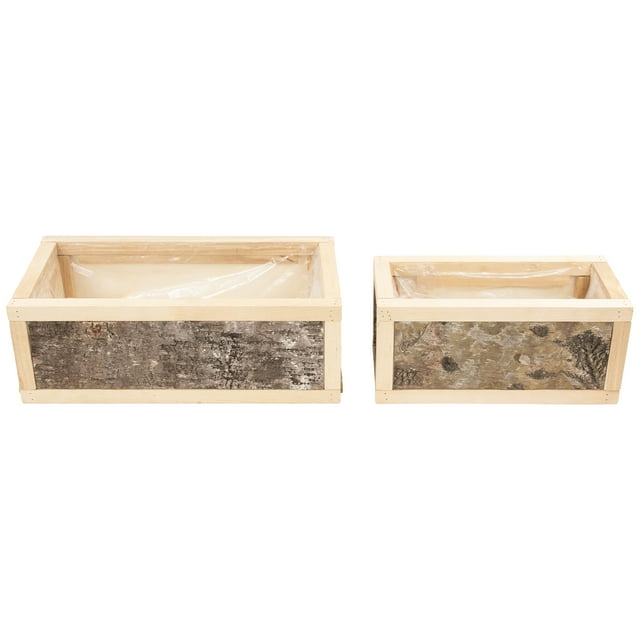 Rustic Wooden Storage Boxes - 15.5" - Set of 2 - Walmart.com