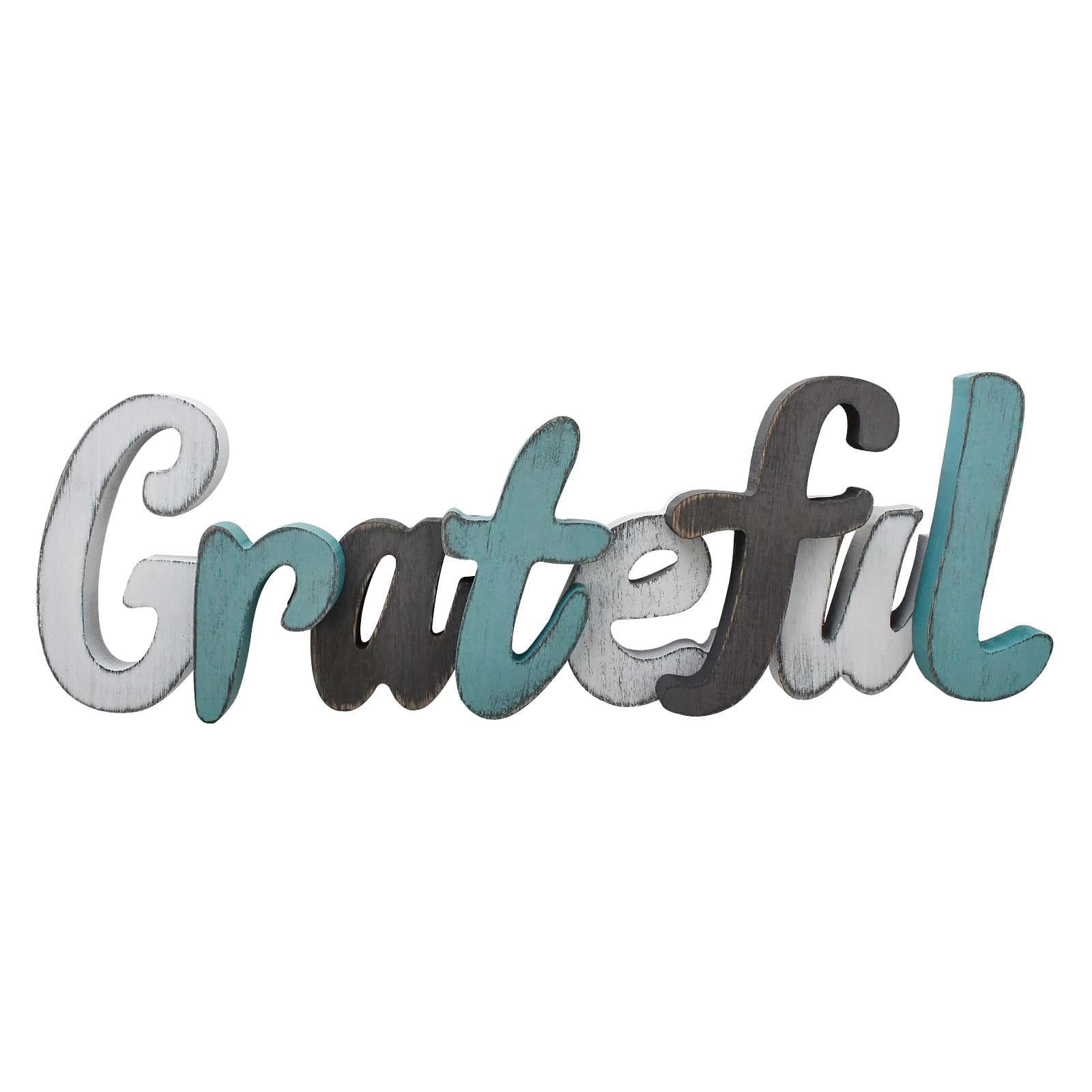 Rustic Wooden Teal Home Sign Decorative Cutout Letters Freestanding ...