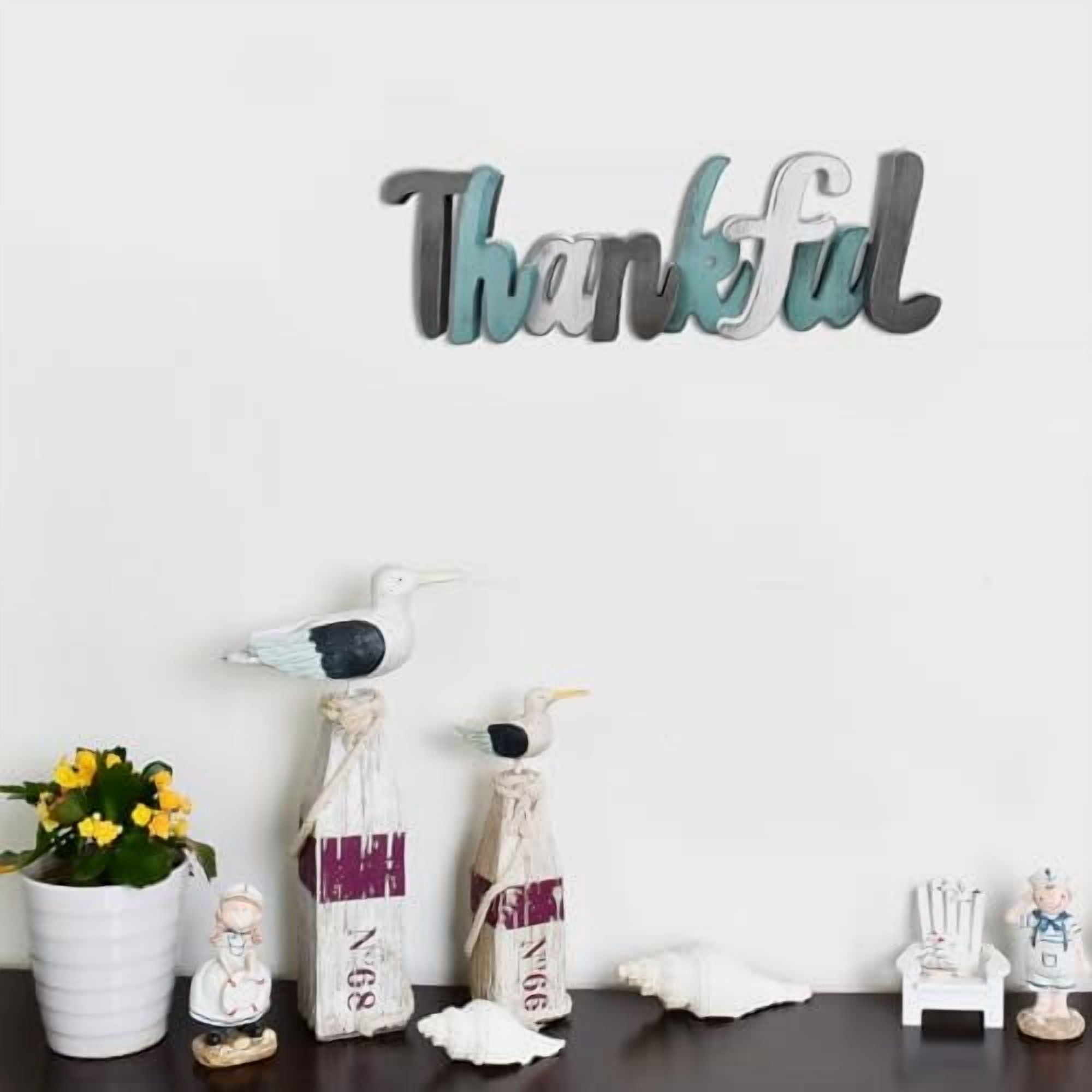 Rustic Wooden Teal Home Sign Decorative Cutout Letters Freestanding ...