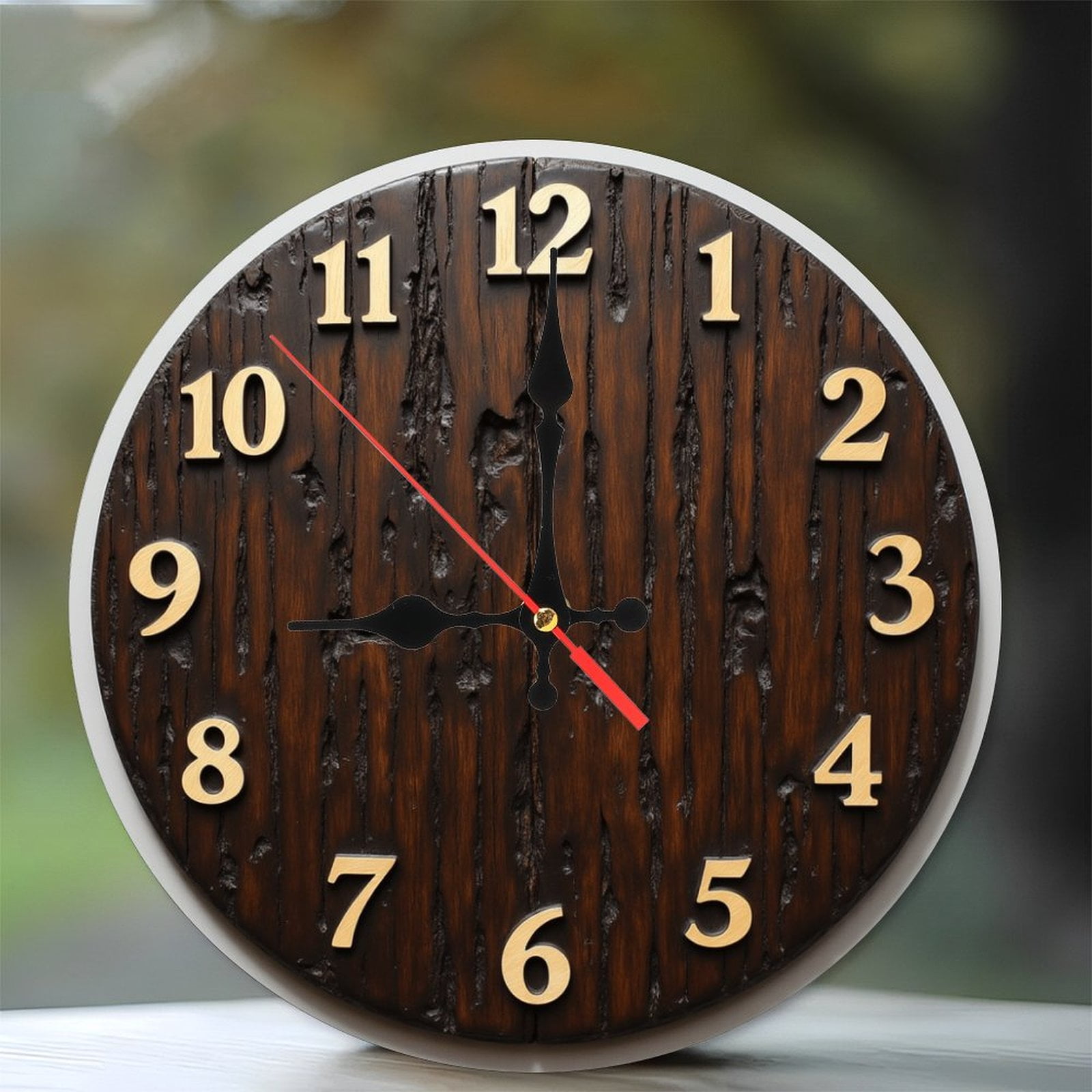 Rustic Wooden Wall Clock Farmhouse Decor Home Clock Large Gold Numbers ...