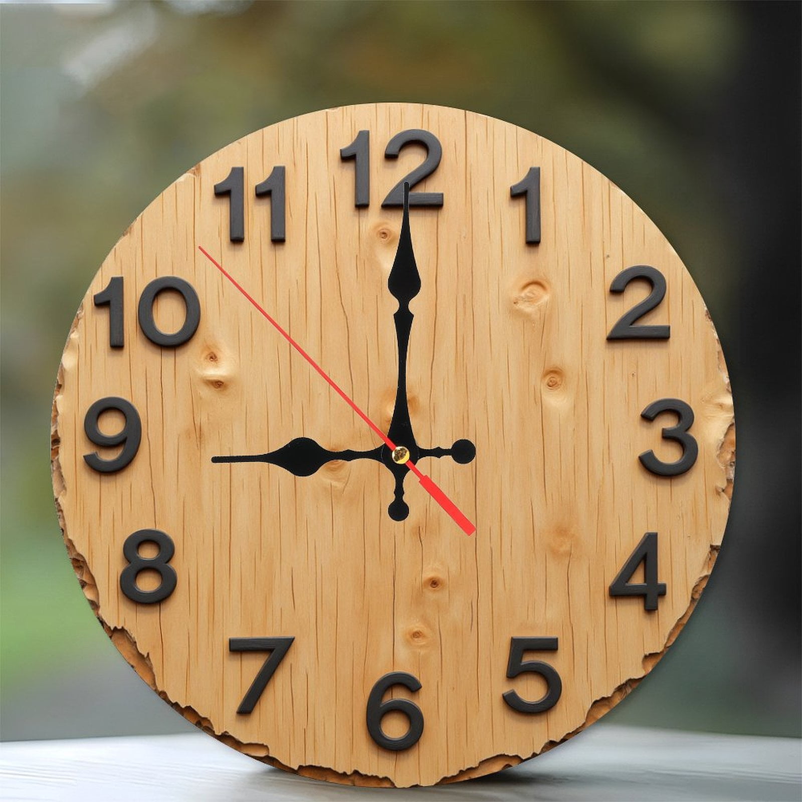 Rustic Wooden Wall Clock Farmhouse Decor Home Office Unique Design 10 ...