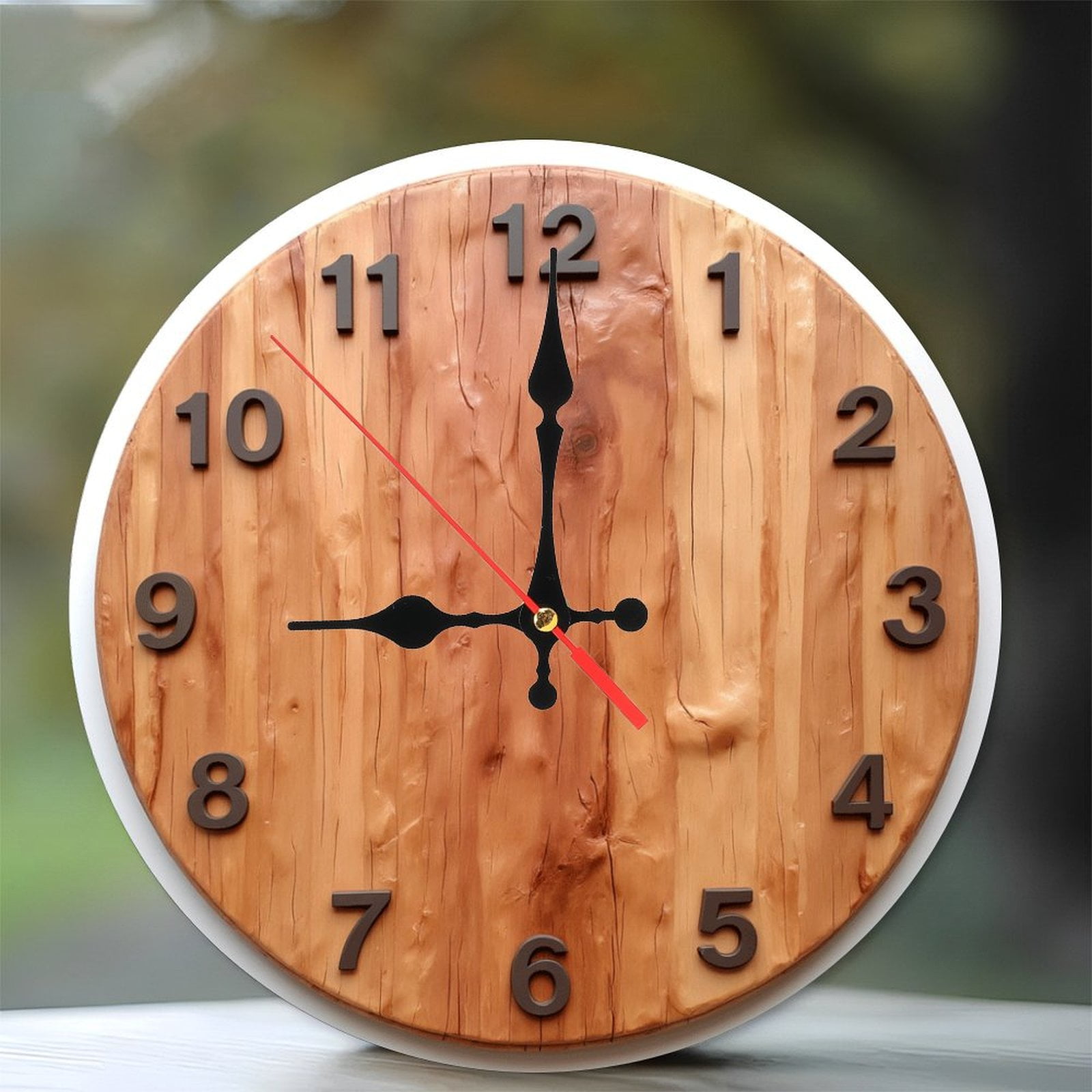 Rustic Wooden Wall Clock Farmhouse Decor Home Office Unique Timepiece ...