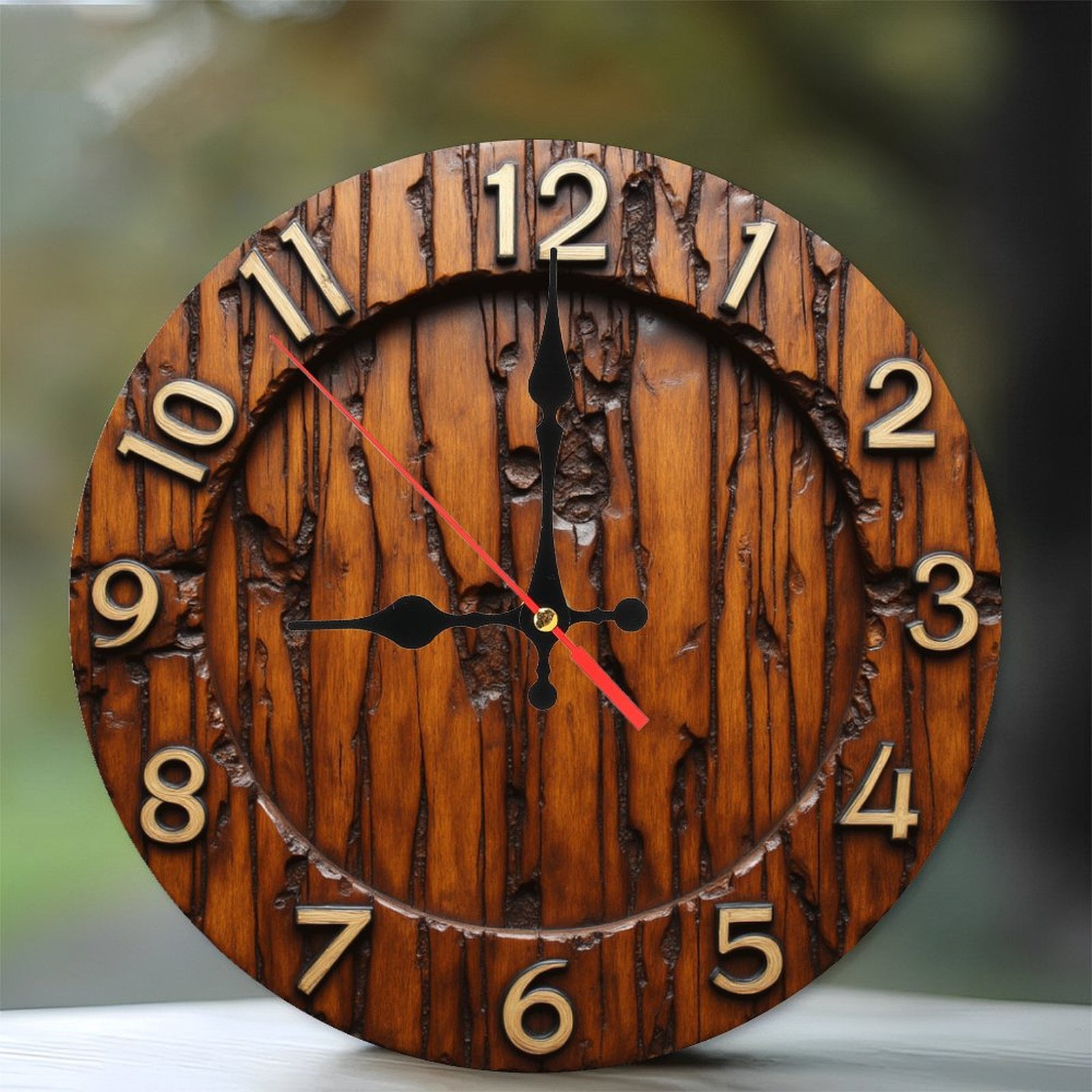 Rustic Wooden Wall Clock Farmhouse Decor Unique Design Home Office 10 ...