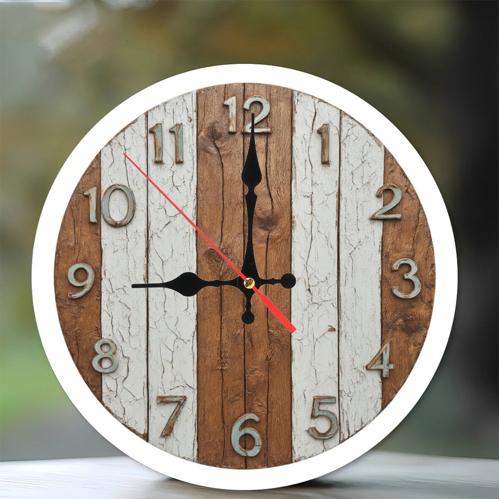 Rustic Wooden Wall Clock Farmhouse Decor Vintage Style Home Decor 10 ...