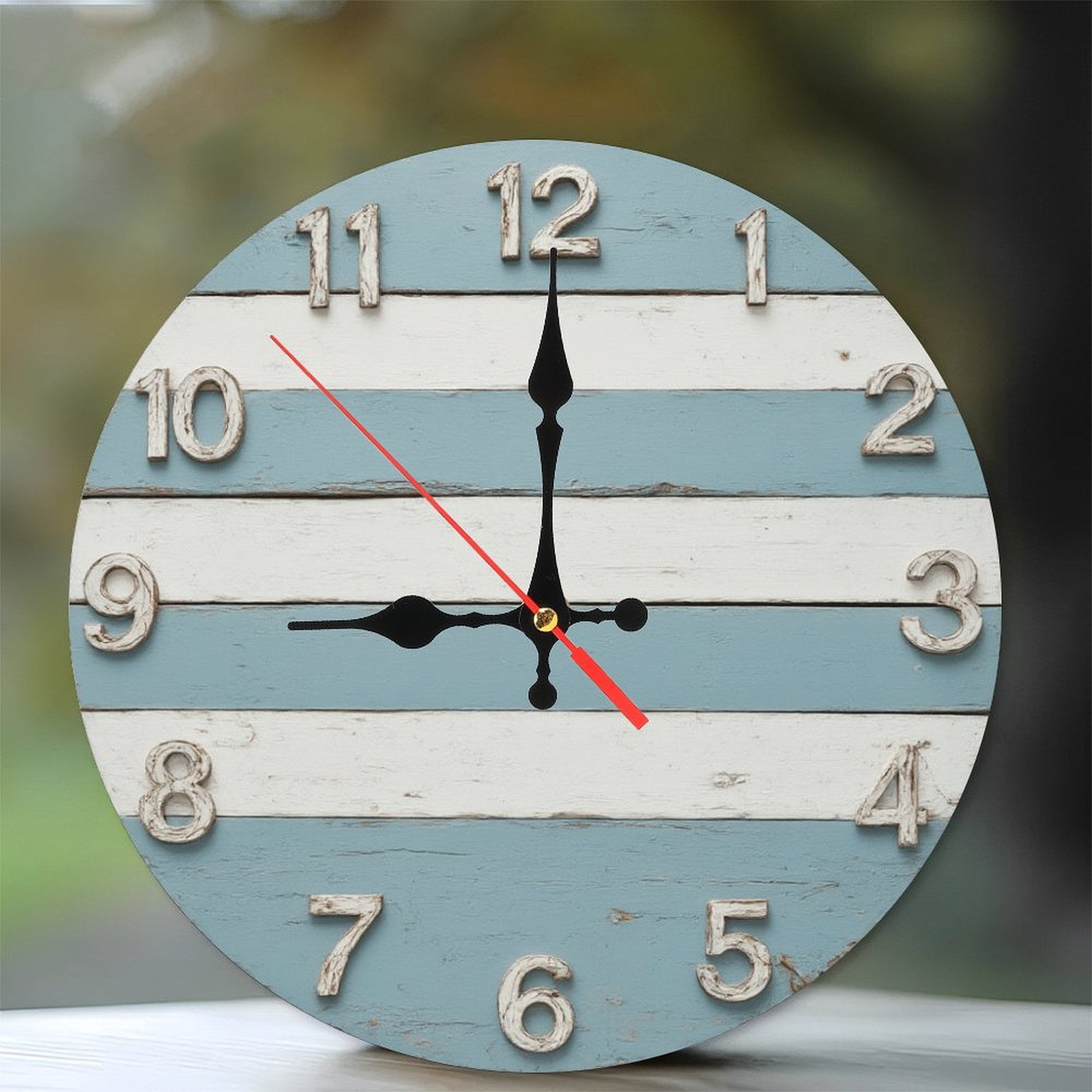 Rustic Wooden Wall Clock Farmhouse Style Home Decor Beach Style Clock ...