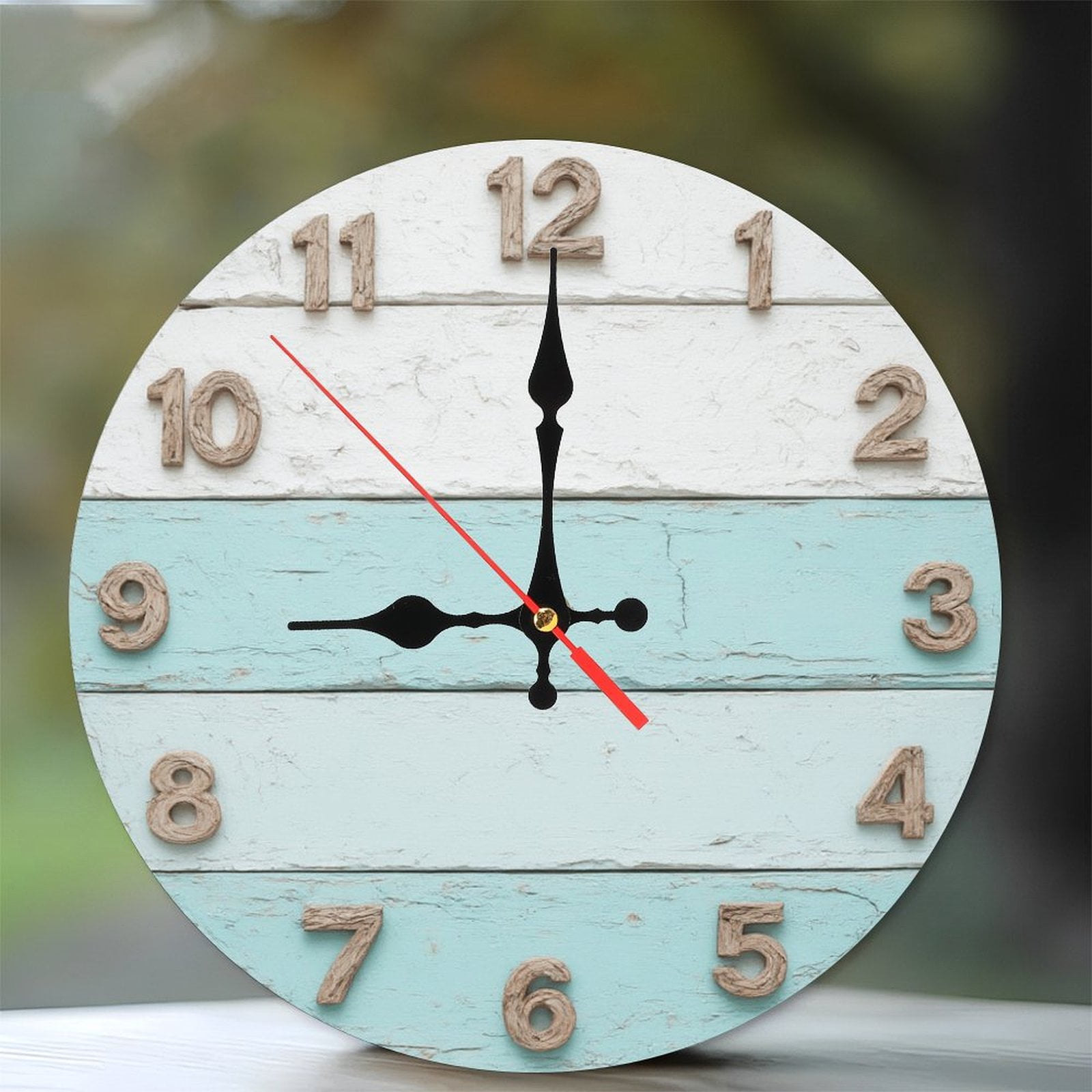 Rustic Wooden Wall Clock Home Decor Farmhouse Style Vintage 10-Inch ...