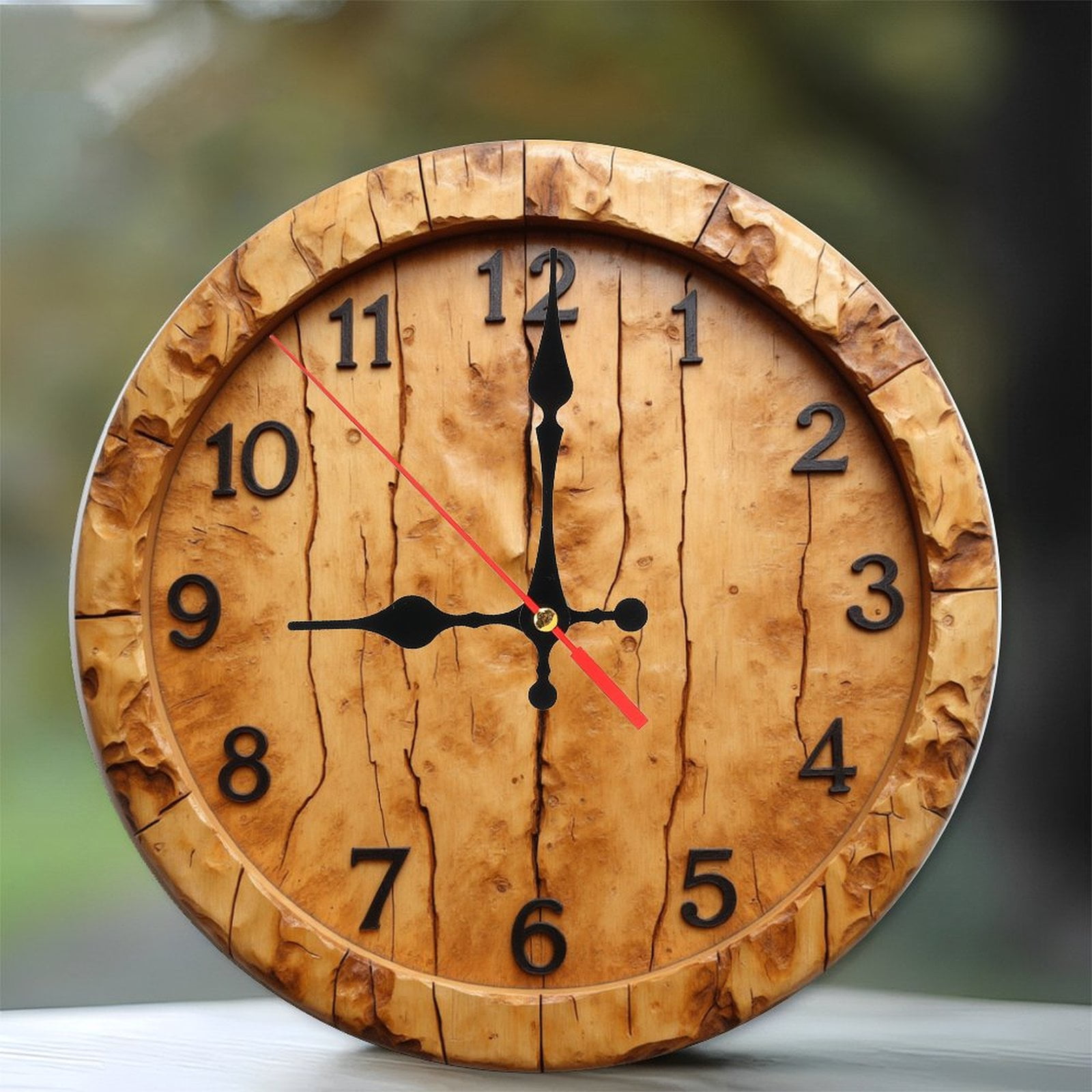 Rustic Wooden Wall Clock Unique Vintage Home Decor 10-Inch Silent ...