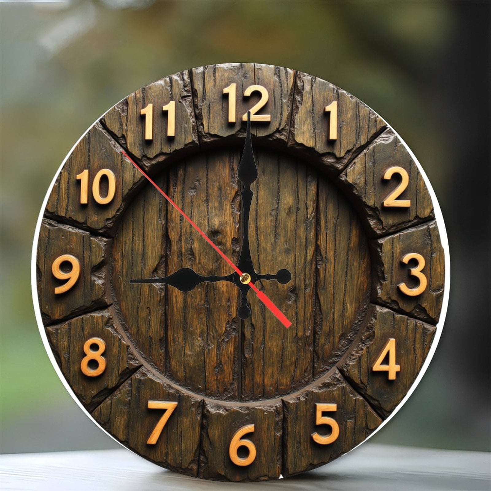 Rustic Wooden Wall Clock Vintage Home Decor Antique Style 10-Inch Silent Wooden Wall Clock ...