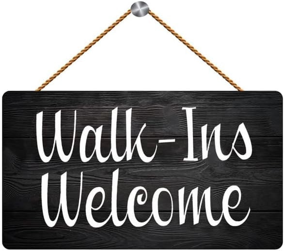 Rustic Wooden Wall Plaque Walk-Ins Welcome Custom Wood Sign Office ...