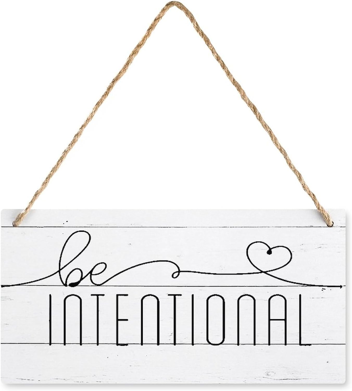 Rustic Wooden Wall Sign 12x6 Inch - Be Intentional - White - Hanging ...
