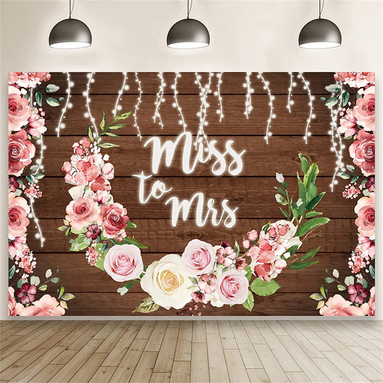 Rustic Wooden Wedding Backdrop for Photography Miss to Mrs Backdrops ...