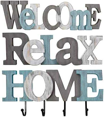 Rustic Wooden Word Sign Decor Set, Decorative Block Letters Sign ...