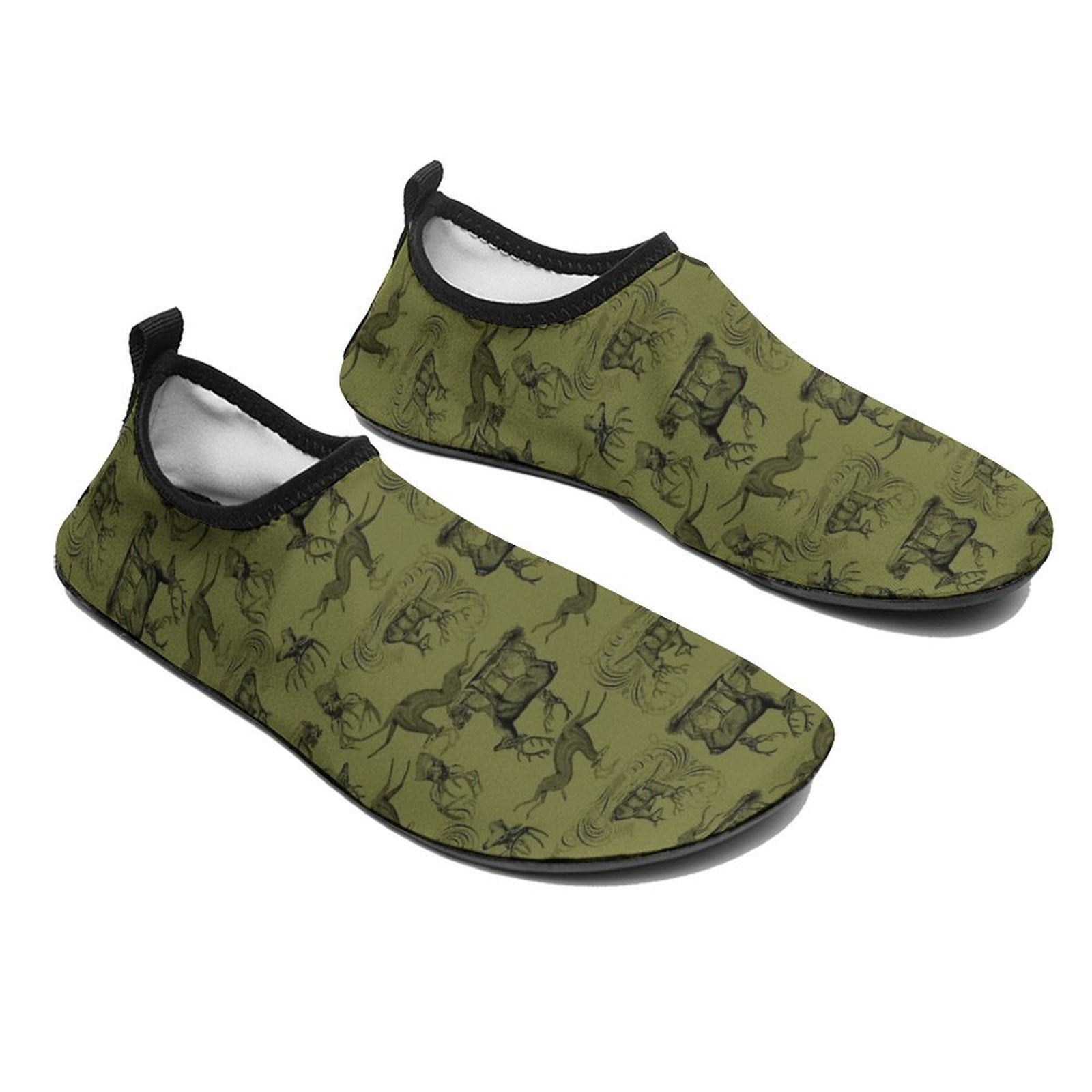 Rustic Woodsy Vintage Deer Outdoors Nature Theme Pattern Water Shoes ...