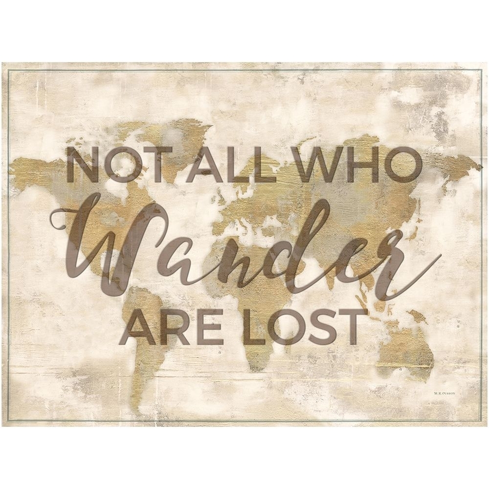 Rustic World Map Cream-Wander Poster Print by Marie Elaine Cusson ...