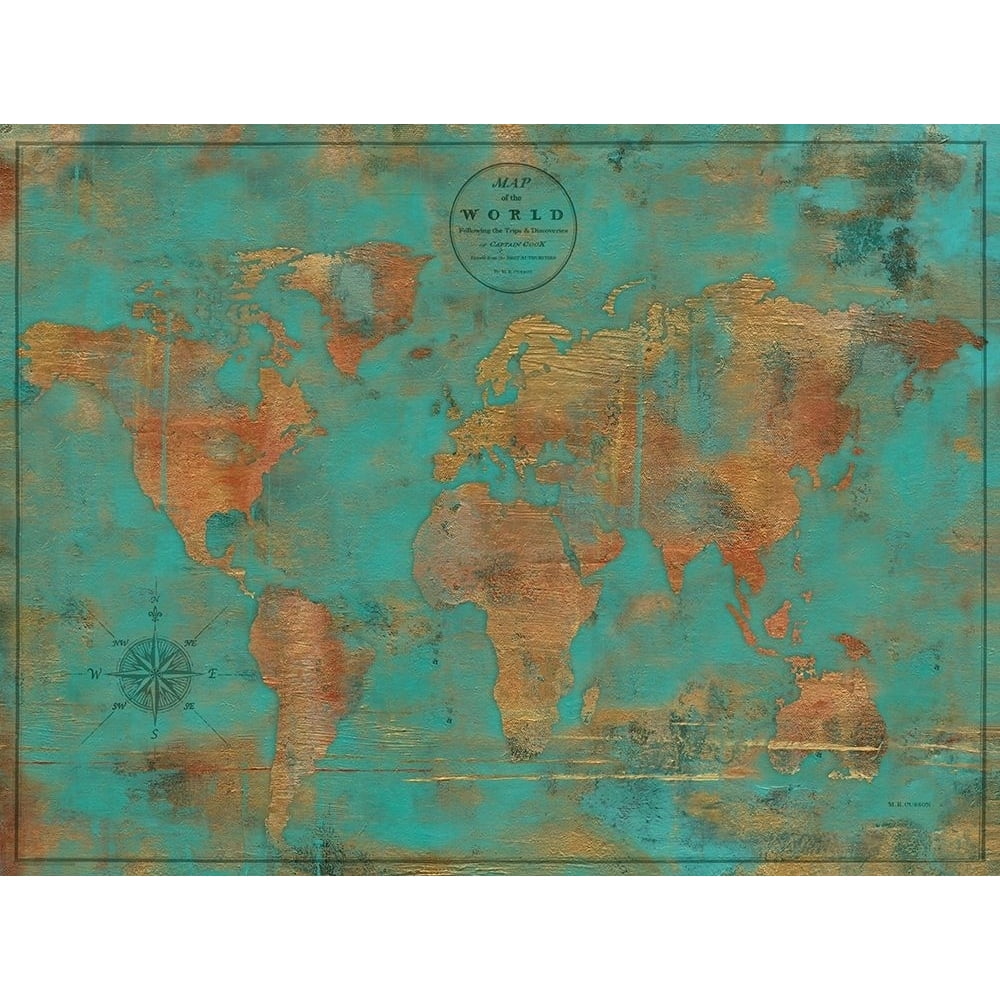 Rustic World Map Poster Print by Marie Elaine-Cusson - Walmart.com