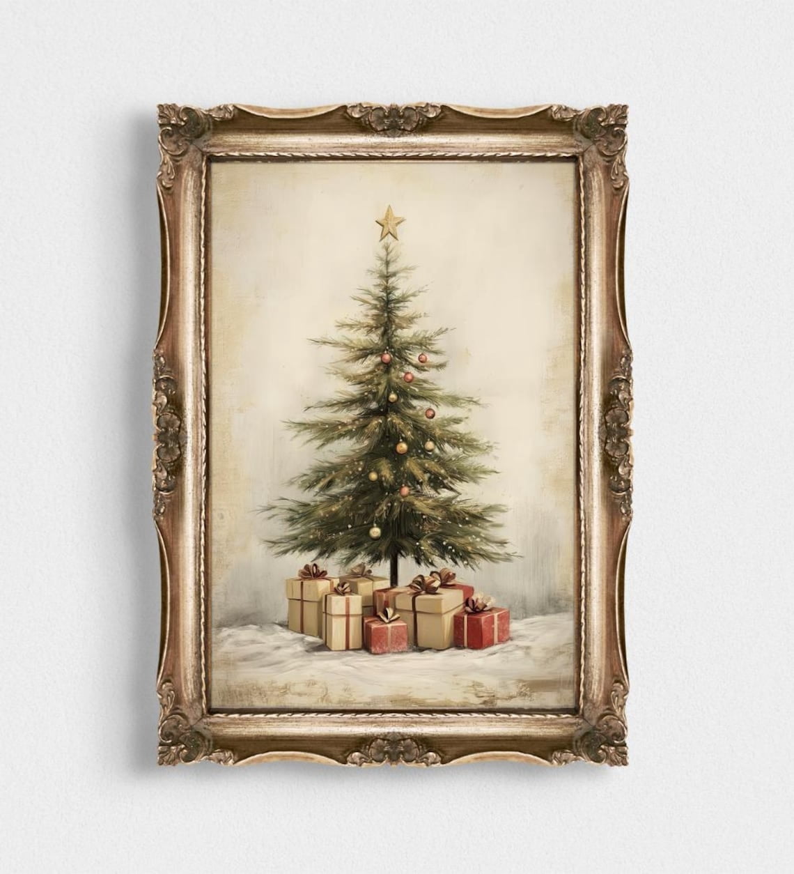 Rustic Xmas Trees Canvas Print Poster Vintage Holiday Canvas Art Prints ...