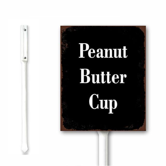 Rustic Yard Sign 4.6" x 6" Peanut Butter Cup Metal Sign Outdoor Lawn ...