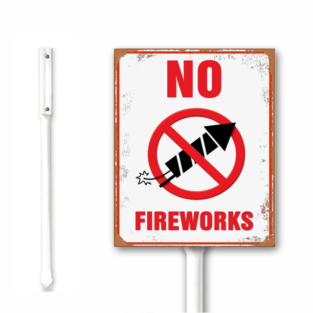 Rustic Yard Sign, No Fireworks Allowed Sign, No Fireworks Yard Sign ...