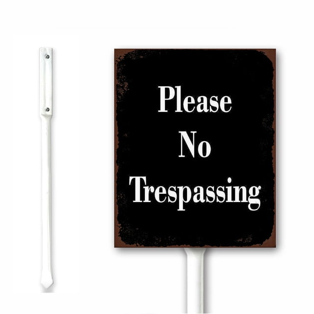 Rustic Yard Sign Please No Trespassing Black Metal Sign Outdoor with ...