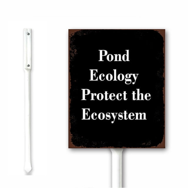 Rustic Yard Sign Pond Ecology - Protect the Ecosystem Black Metal Sign ...