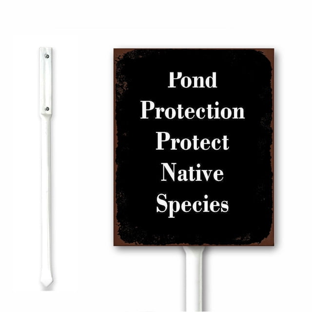 Rustic Yard Sign Pond Protection Protect Native Species Black Metal ...